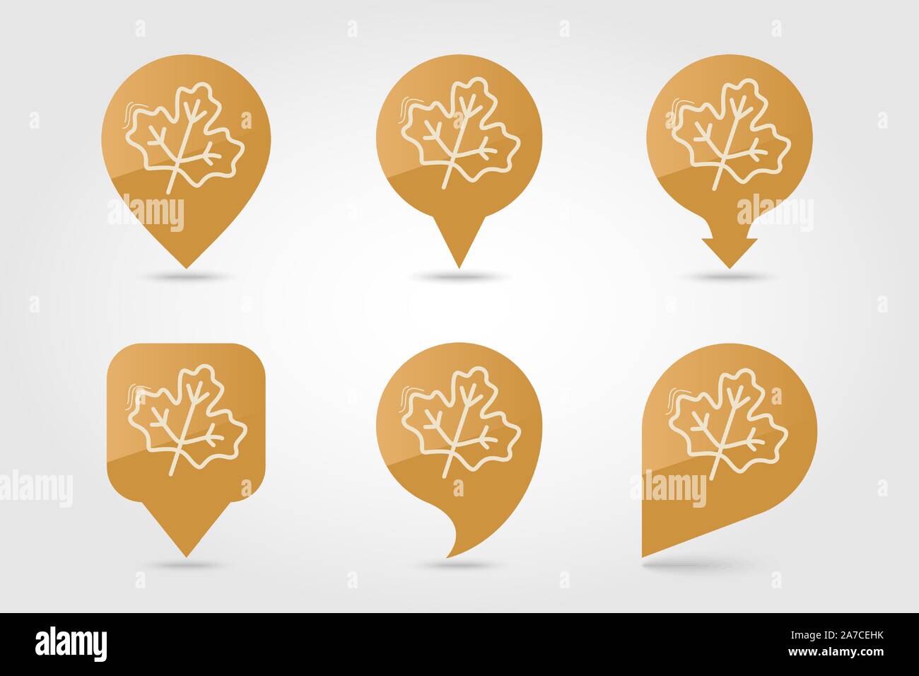 Autumn Leaves maple pin map icon. Harvest map pointer. Thanksgiving map ...