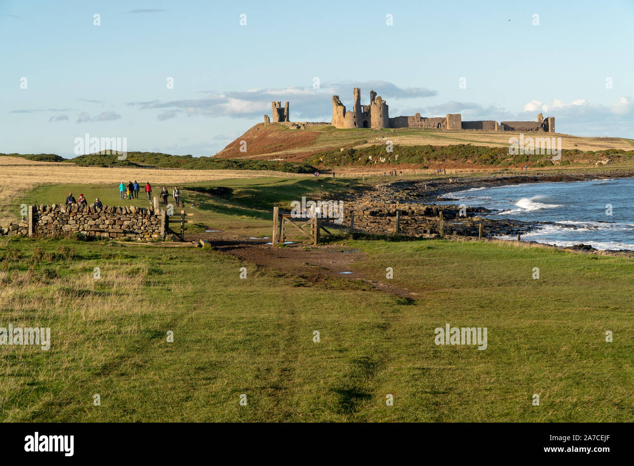 Dunstanburgh seaside hi-res stock photography and images - Alamy