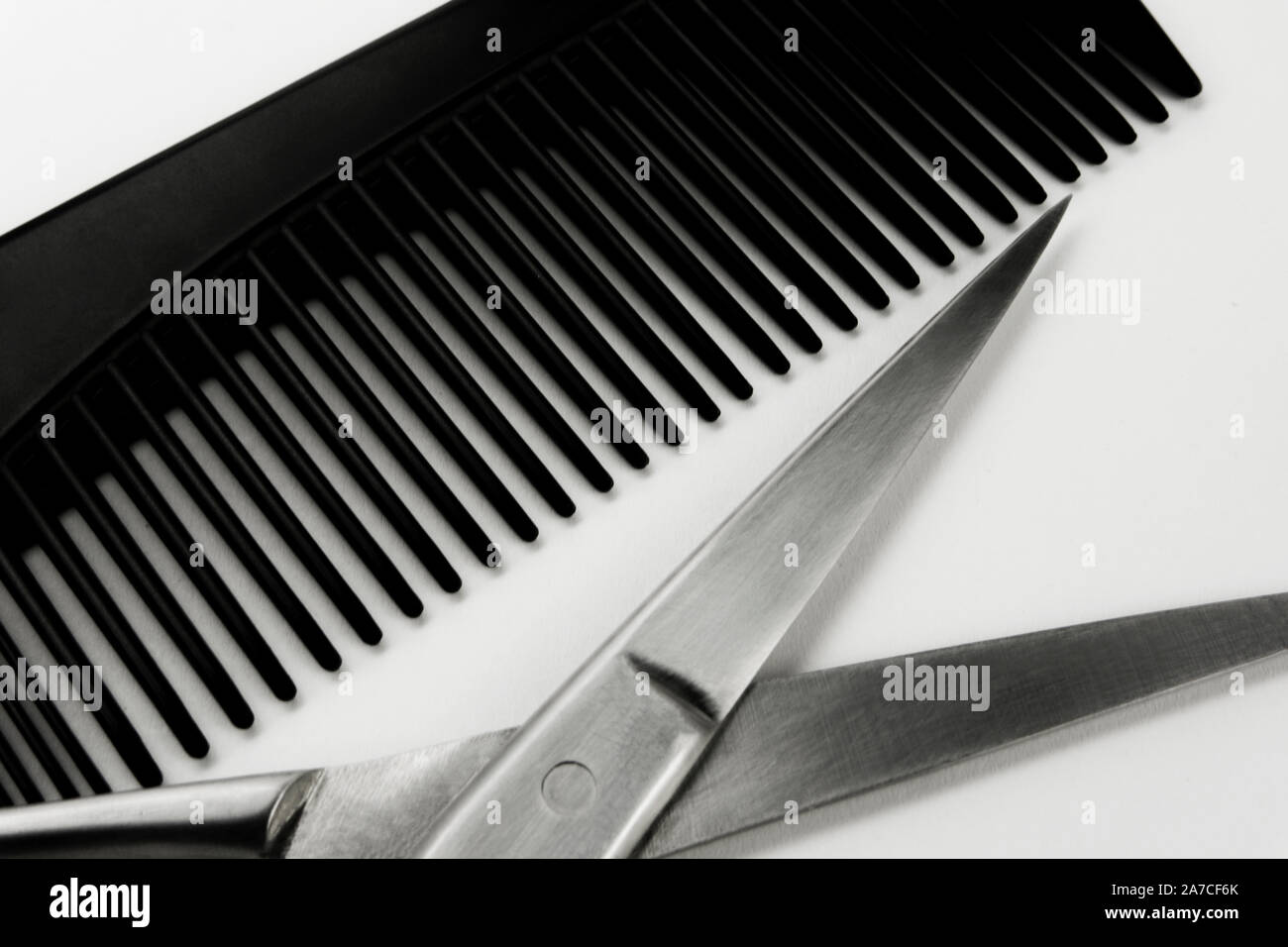 hair salon product scissors comb Stock Photo - Alamy
