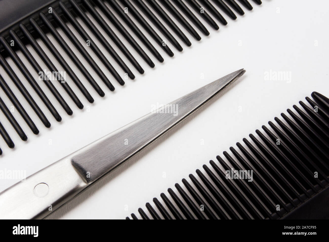 hair salon product scissors comb Stock Photo - Alamy