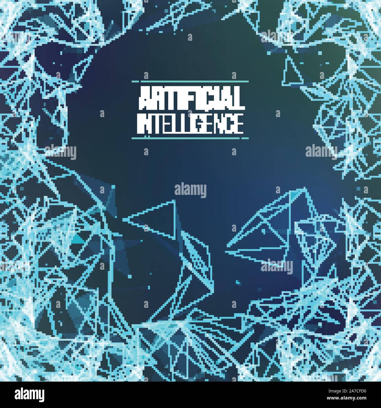 Background 3d grid. Ai tech wire network futuristic wireframe ...