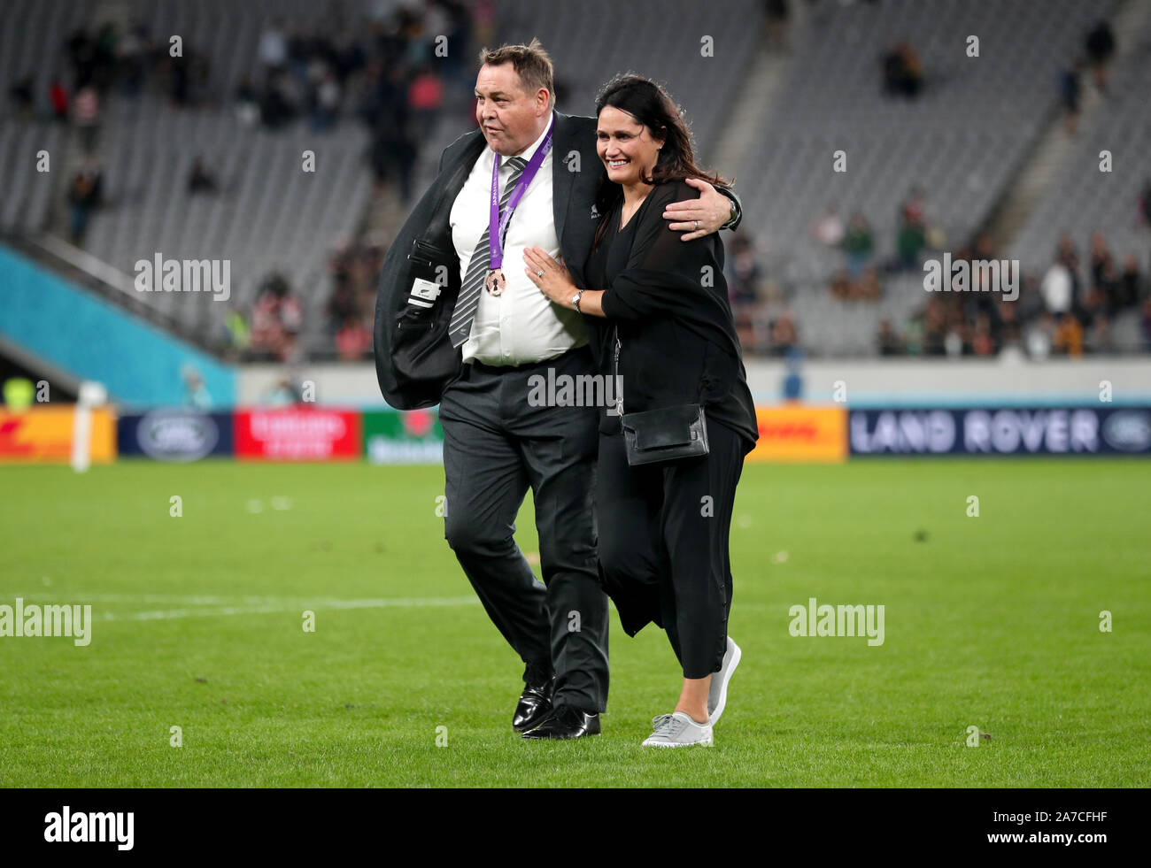 Wife tash marshall celebrate on pitch hi-res stock photography and ...