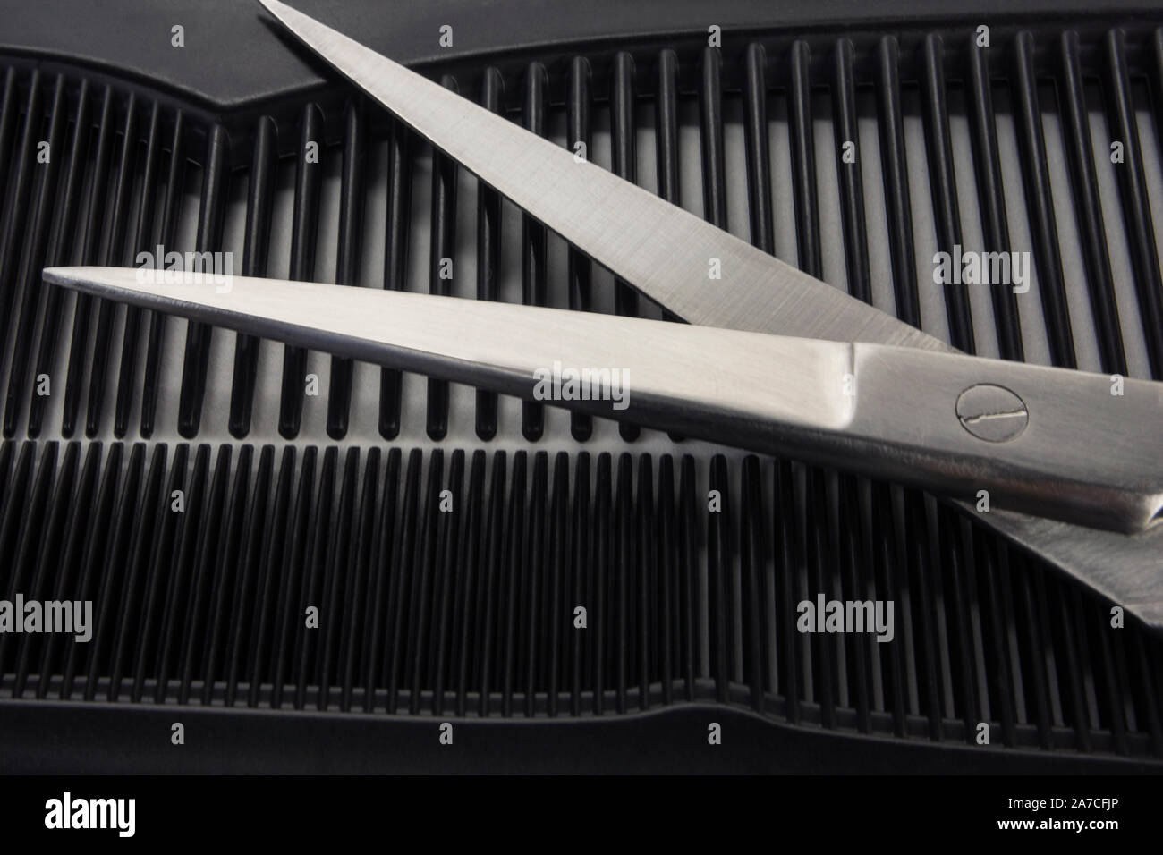 hair salon product scissors comb Stock Photo - Alamy