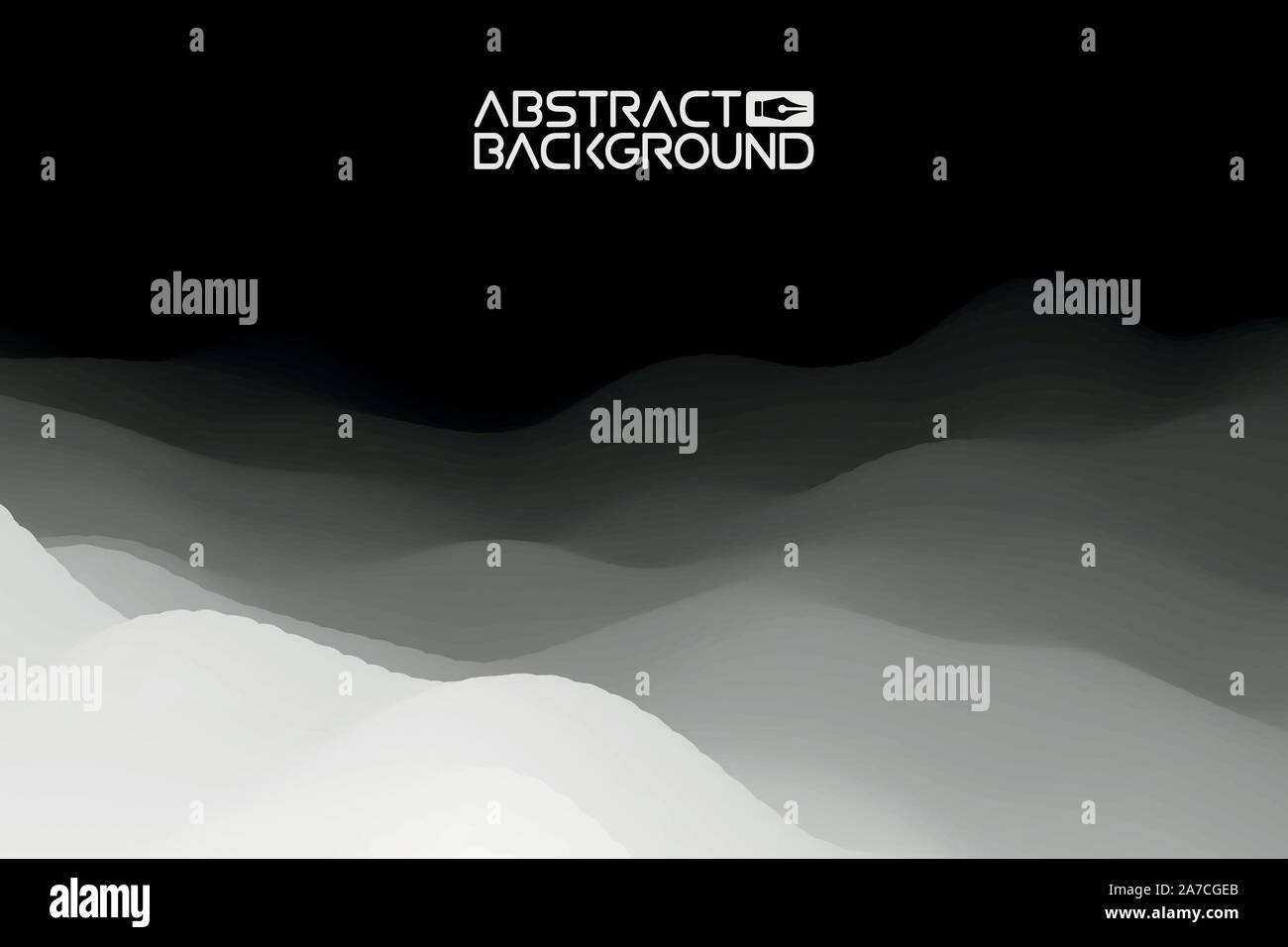 3D landscape Abstract grey Background. Gradient Vector Illustration ...