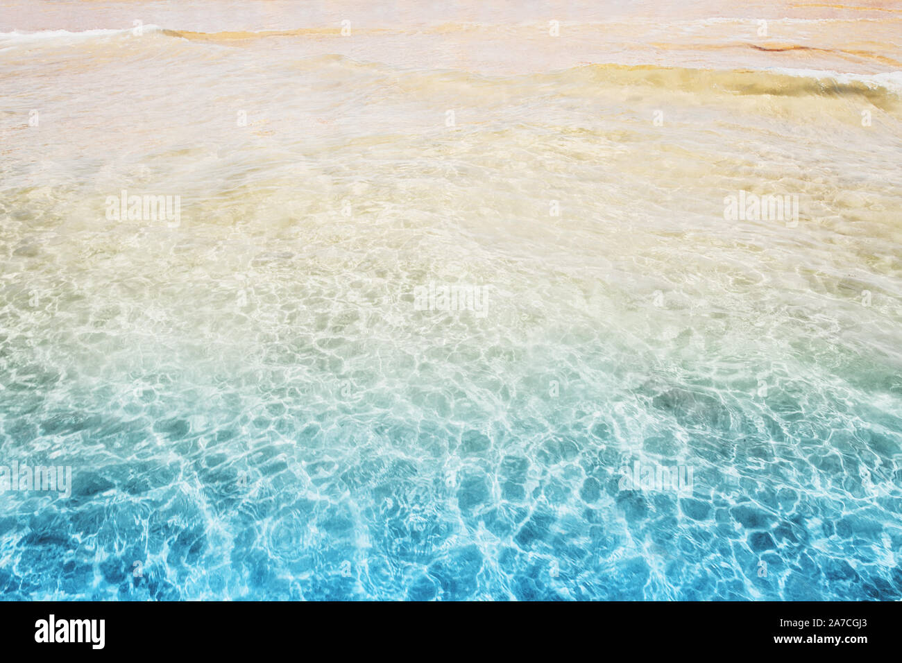 View of the waves near the beach from the first person at the beach ...