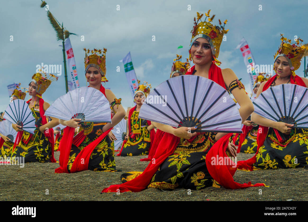 A beautiful motion in Gandrung Sewu event Stock Photo - Alamy