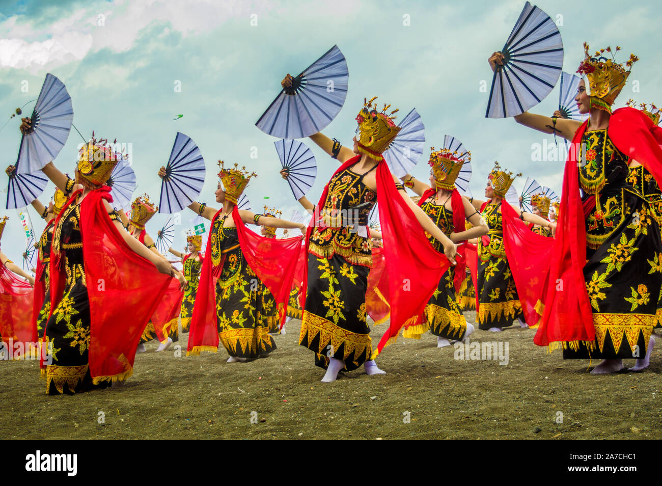 A beautiful motion in Gandrung Sewu event Stock Photo - Alamy