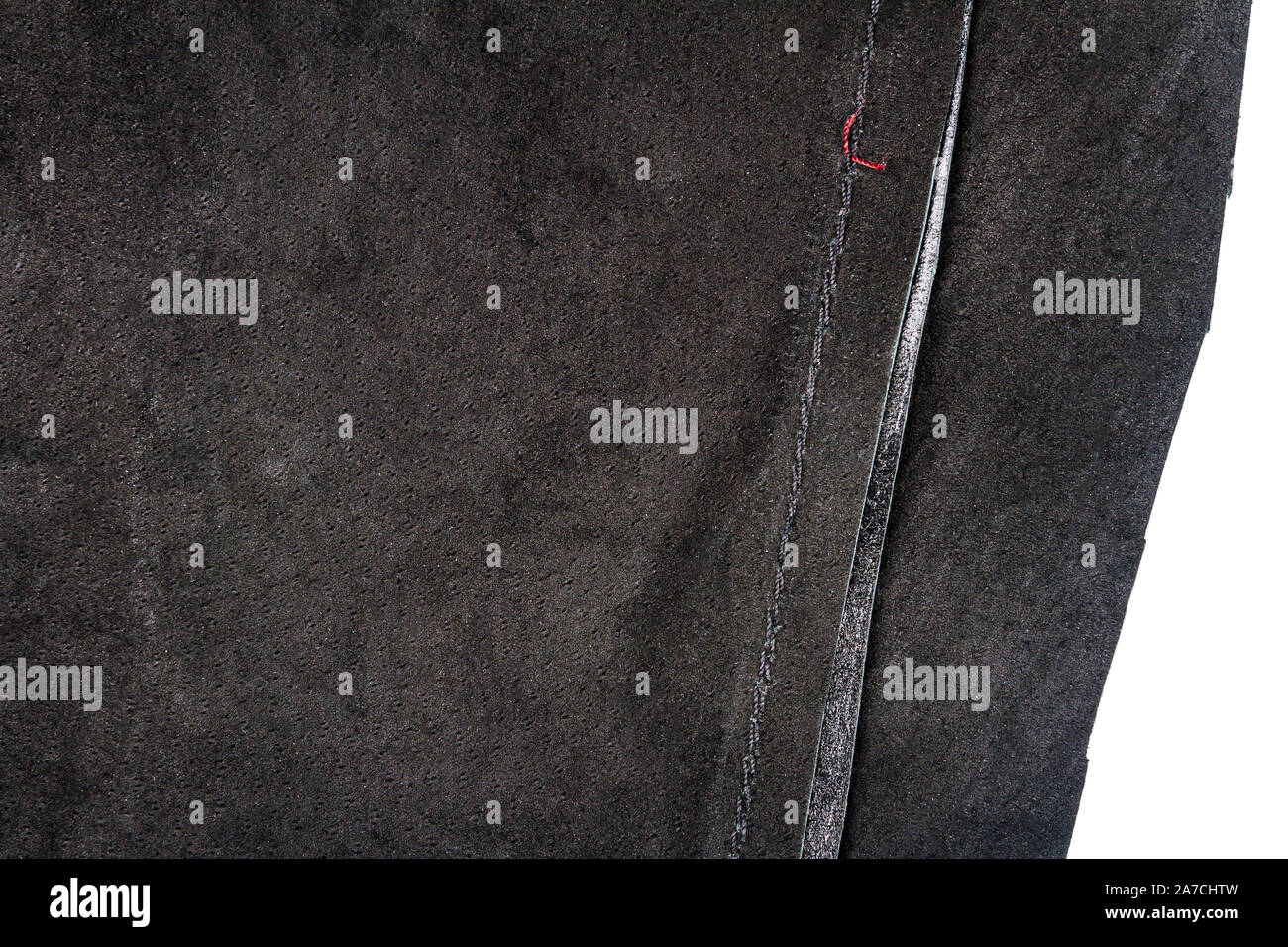 Piece of messy black leather isolated on white background. Crumpled ...