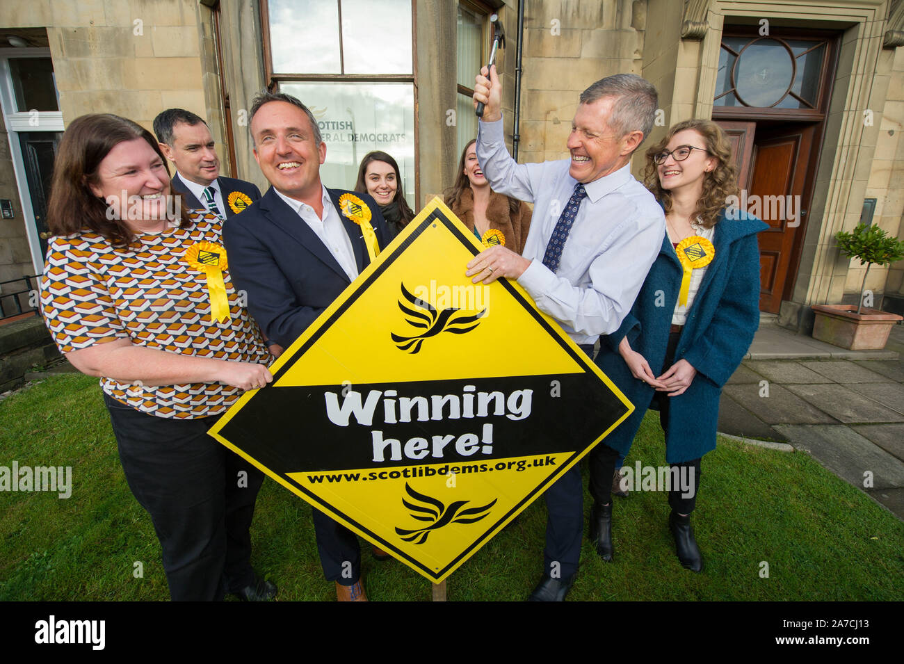Edinburgh, 30 October 2019. Pictured: (centre left) Alex Cole-Hamilton ...