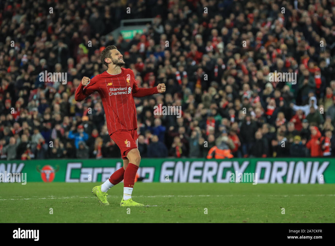 Adam lallana liverpool celebrates hi-res stock photography and images ...