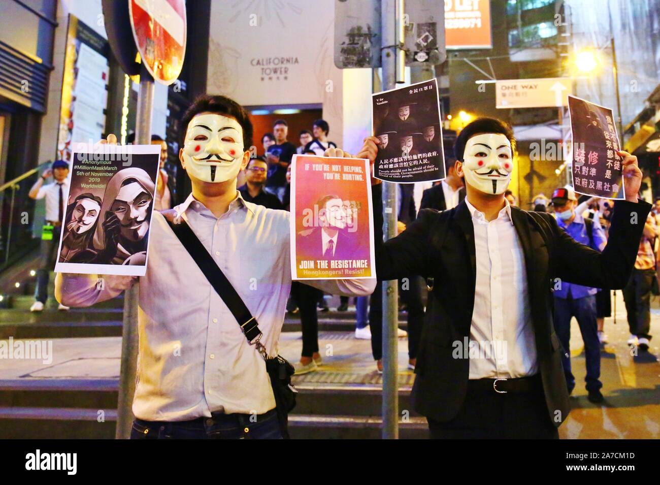Guy fawkes mask hong kong hi-res stock photography and images - Alamy