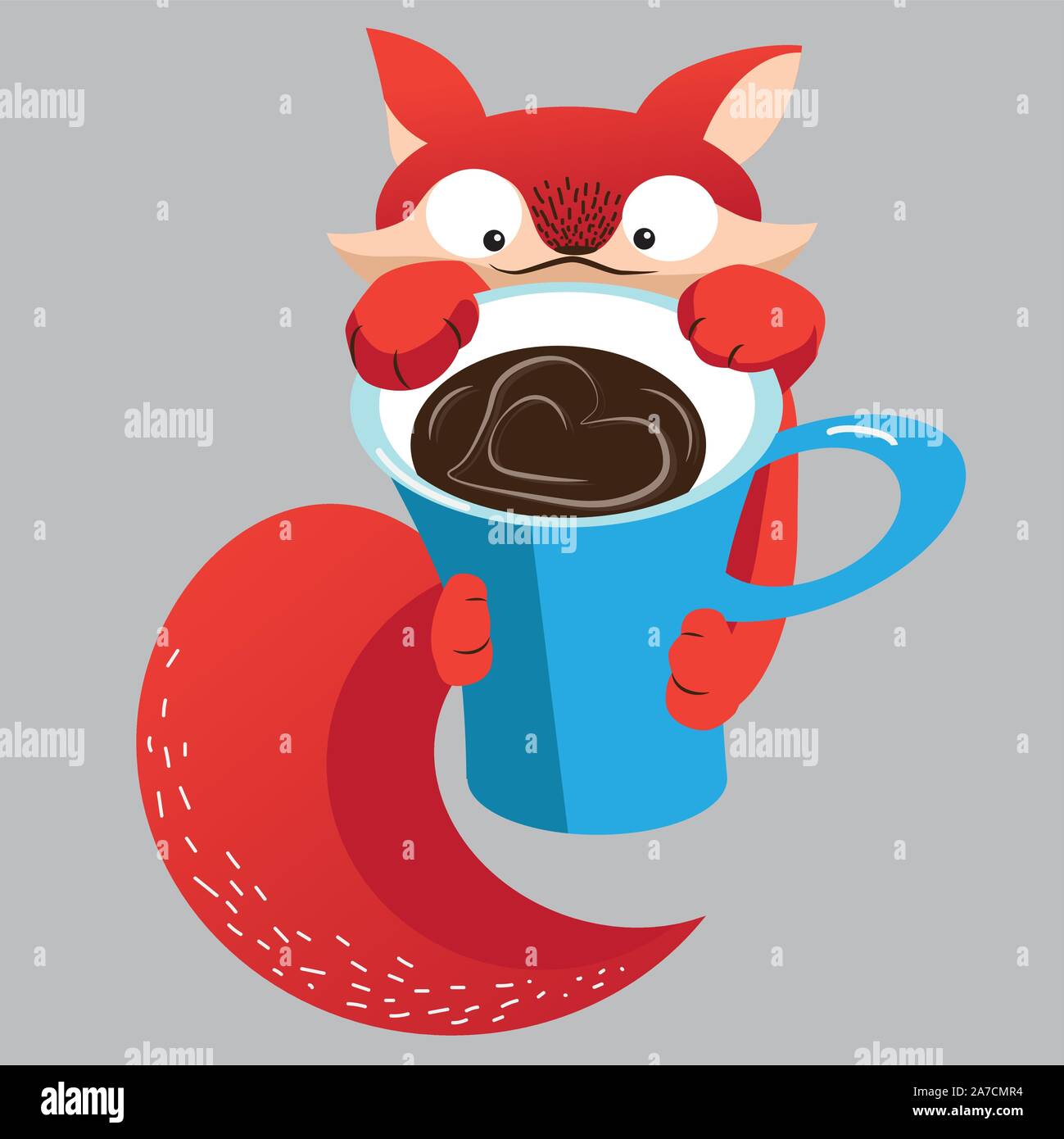 Cute blue fox in Stock Vector Images - Alamy