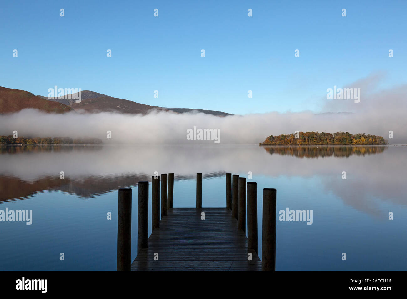 Derwent Water, Lake District National Park, England. Looking down a ...