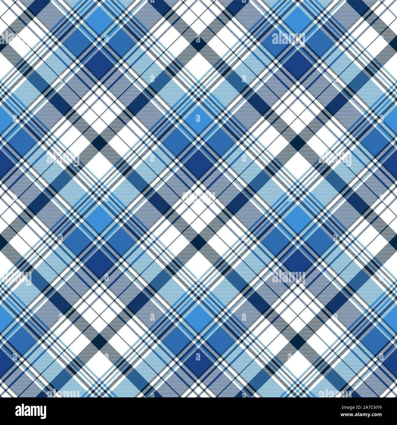 Blue diagonal abstract plaid seamless pattern. Vector illustration ...
