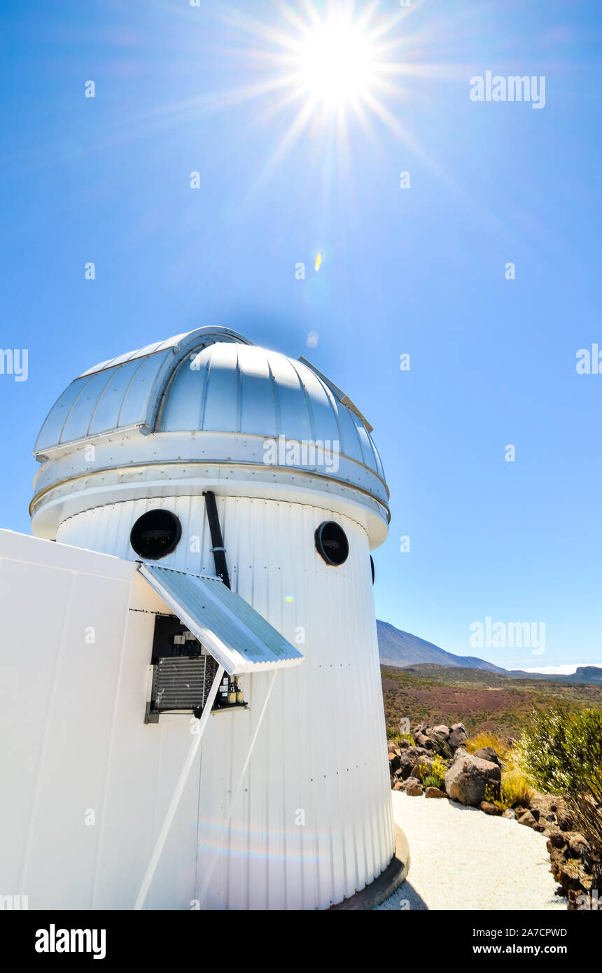 Telescopes of the Teide Astronomical Observatory in Tenerife, Spain ...