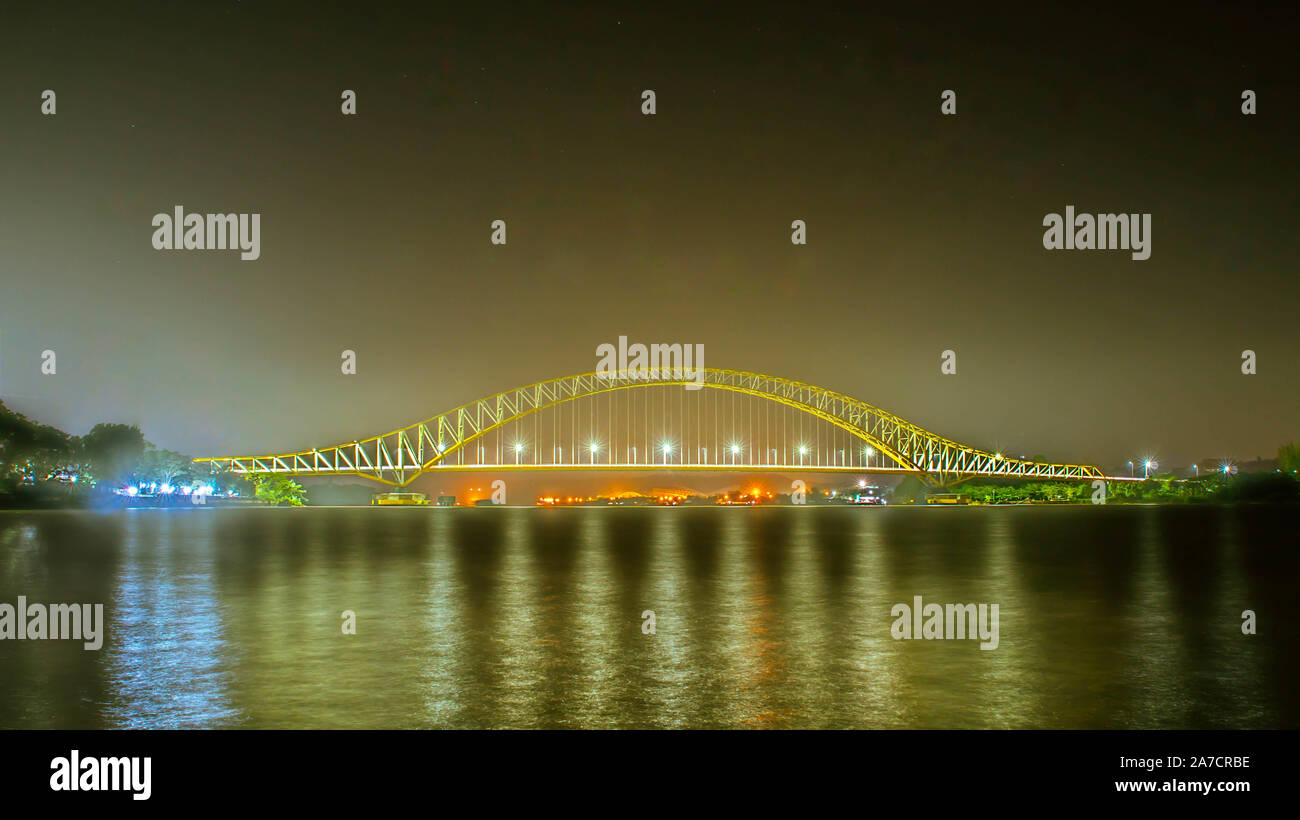 Kutai Kartanegara Bridge crossing Mahakam River in Tenggarong, East ...