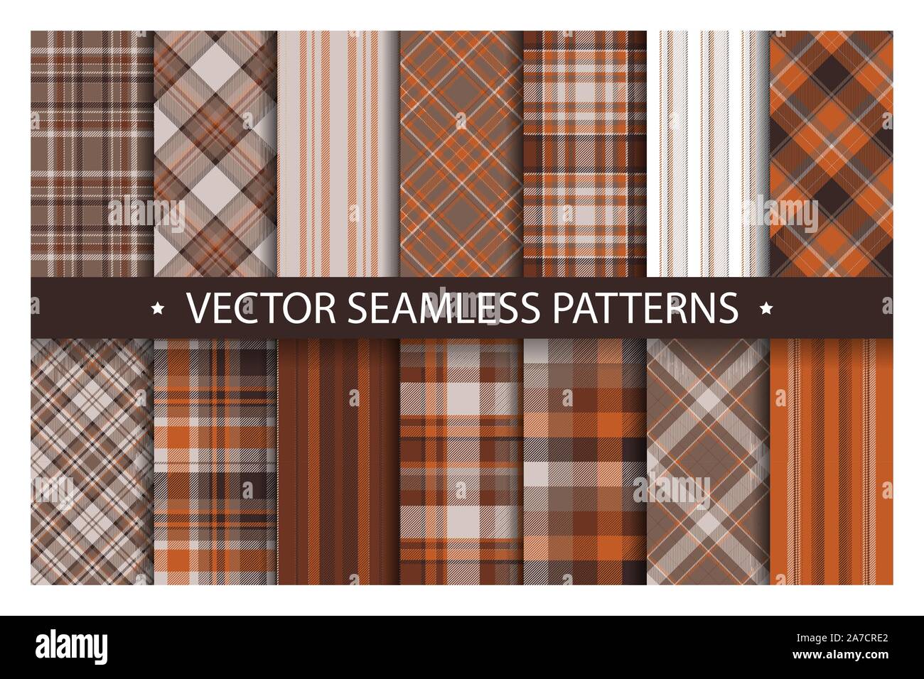 Tartan set pattern seamless plaid vector. Geometric background fabric ...