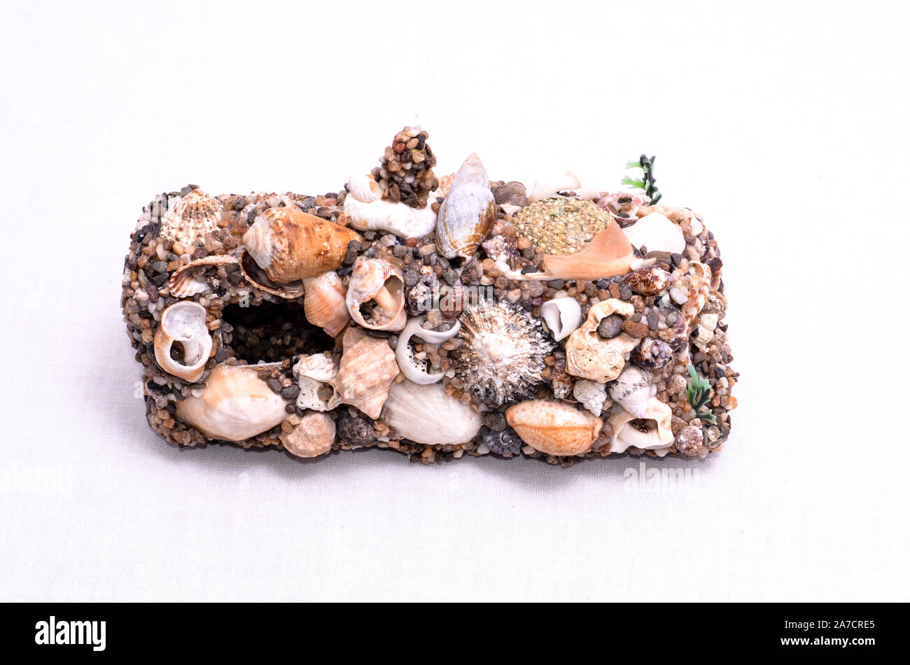 Seashell Decorations Handmade Mini House Made of Shells Stock Photo - Alamy