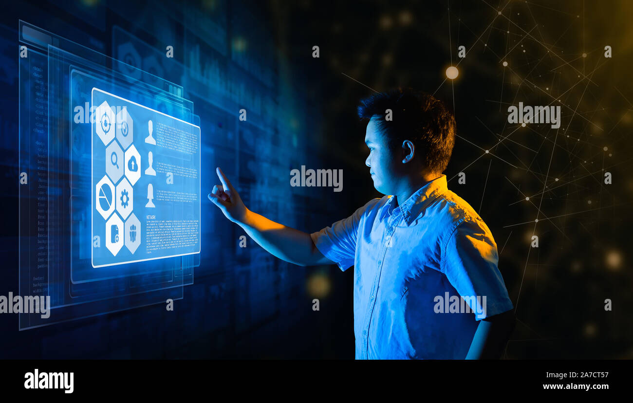 Hologram and person hi-res stock photography and images - Alamy