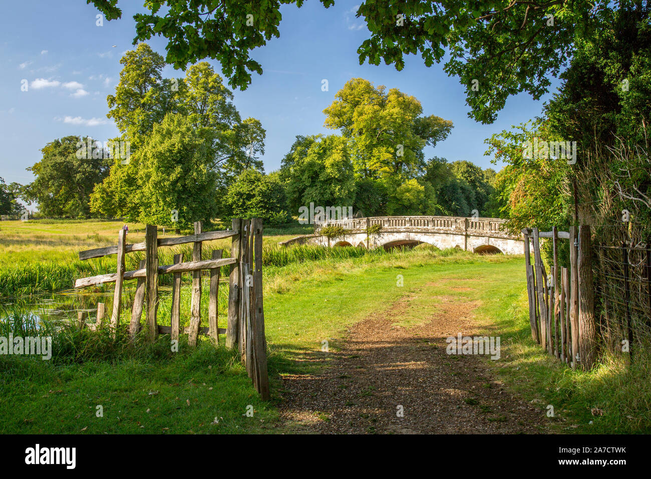 The Slaughter Bridge over the River Dene at Charlecote Park, a 16th ...