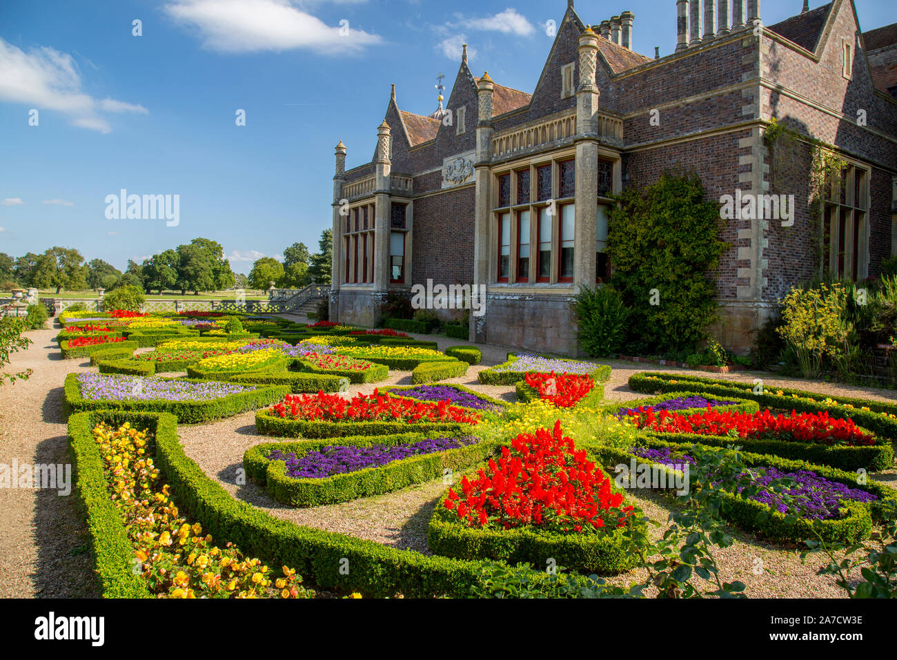 The colourful parterre has been recreated from the original 1700s plans ...