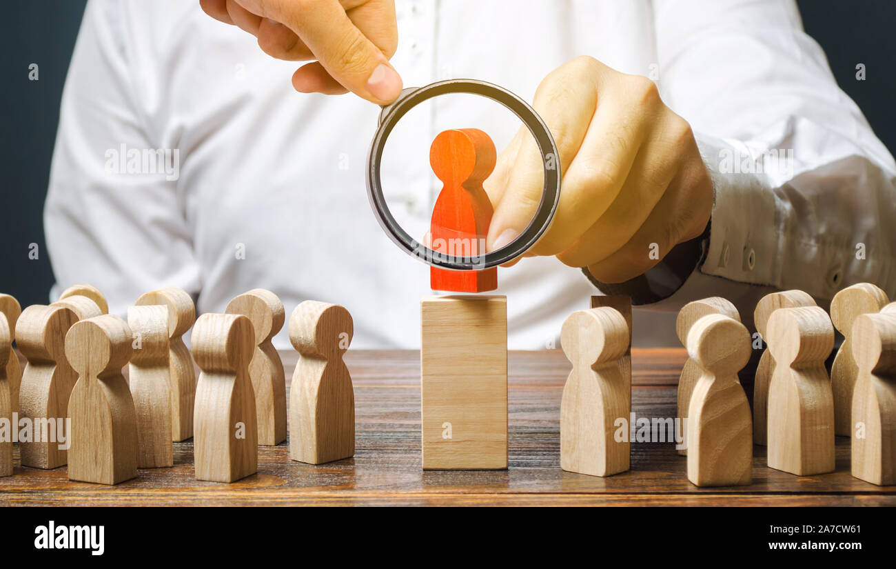 Team leadership concept and choosing a new leader. Choice of person ...