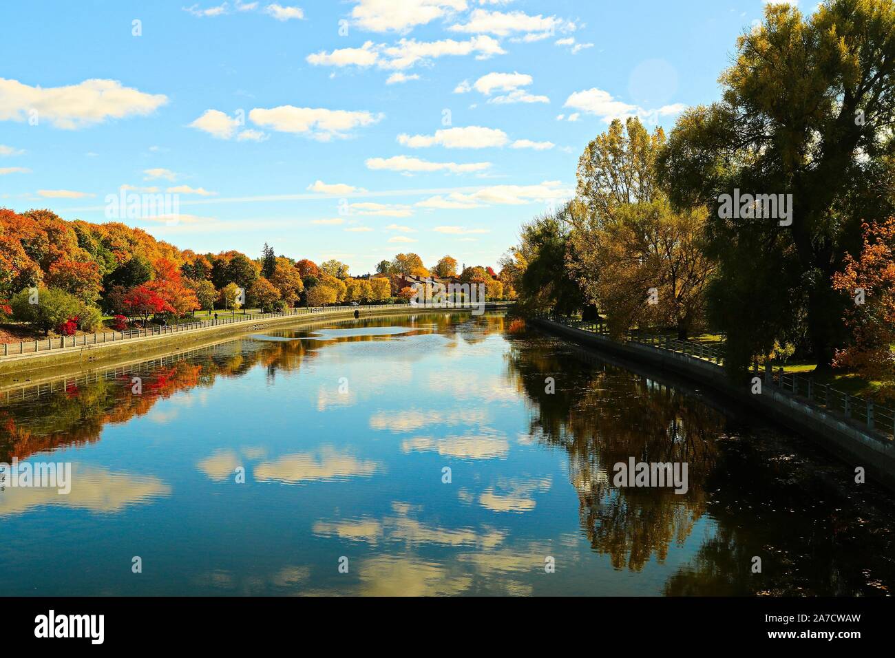 Rideau Canal in early fall in Ottawa Ontario Canada Stock Photo - Alamy