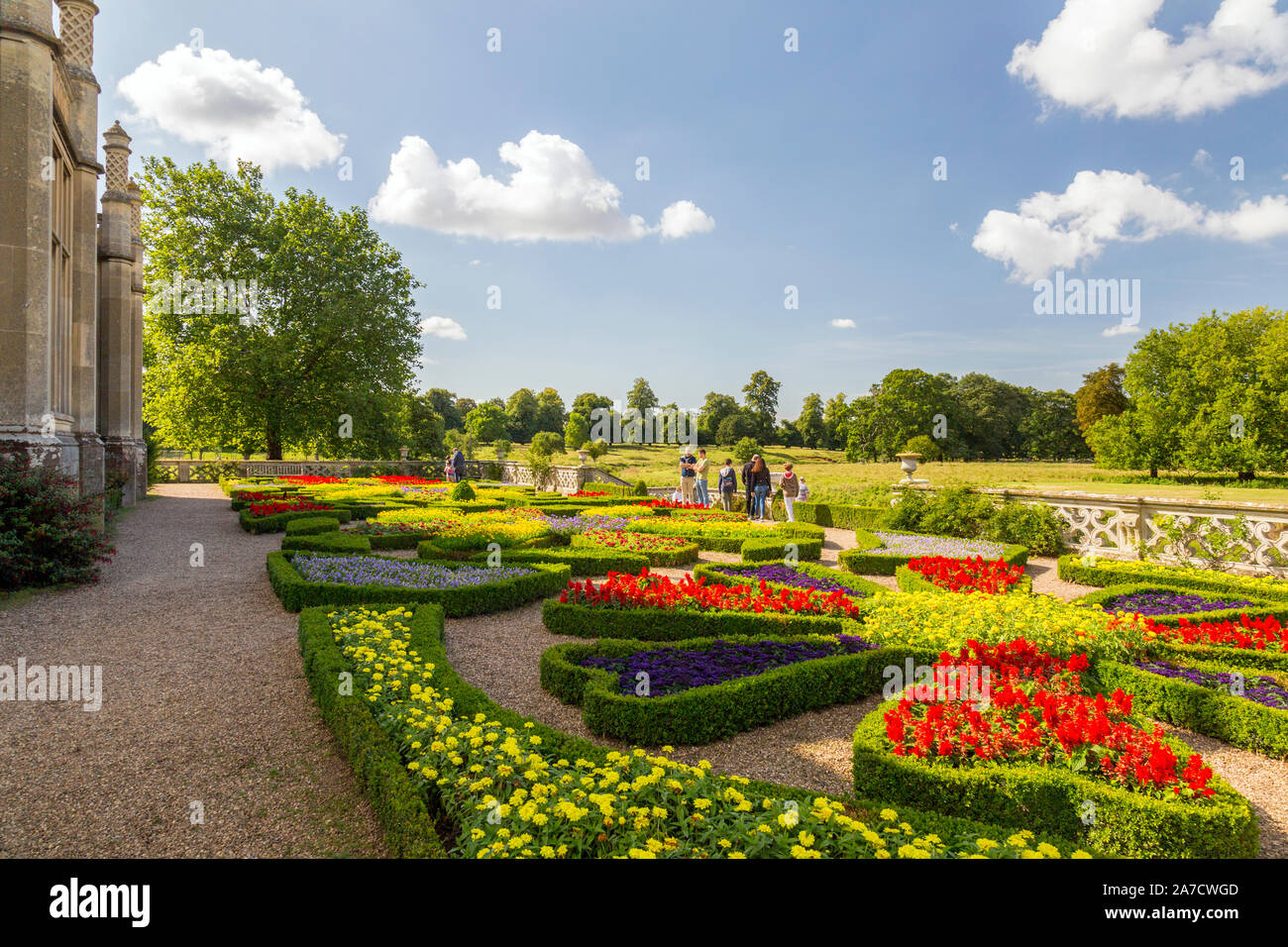 The colourful parterre has been recreated from the original 1700s plans ...