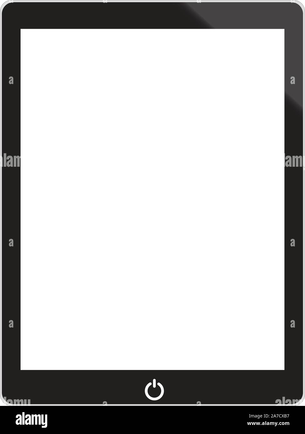 black tablet with white screen on white background. tablet icon for ...
