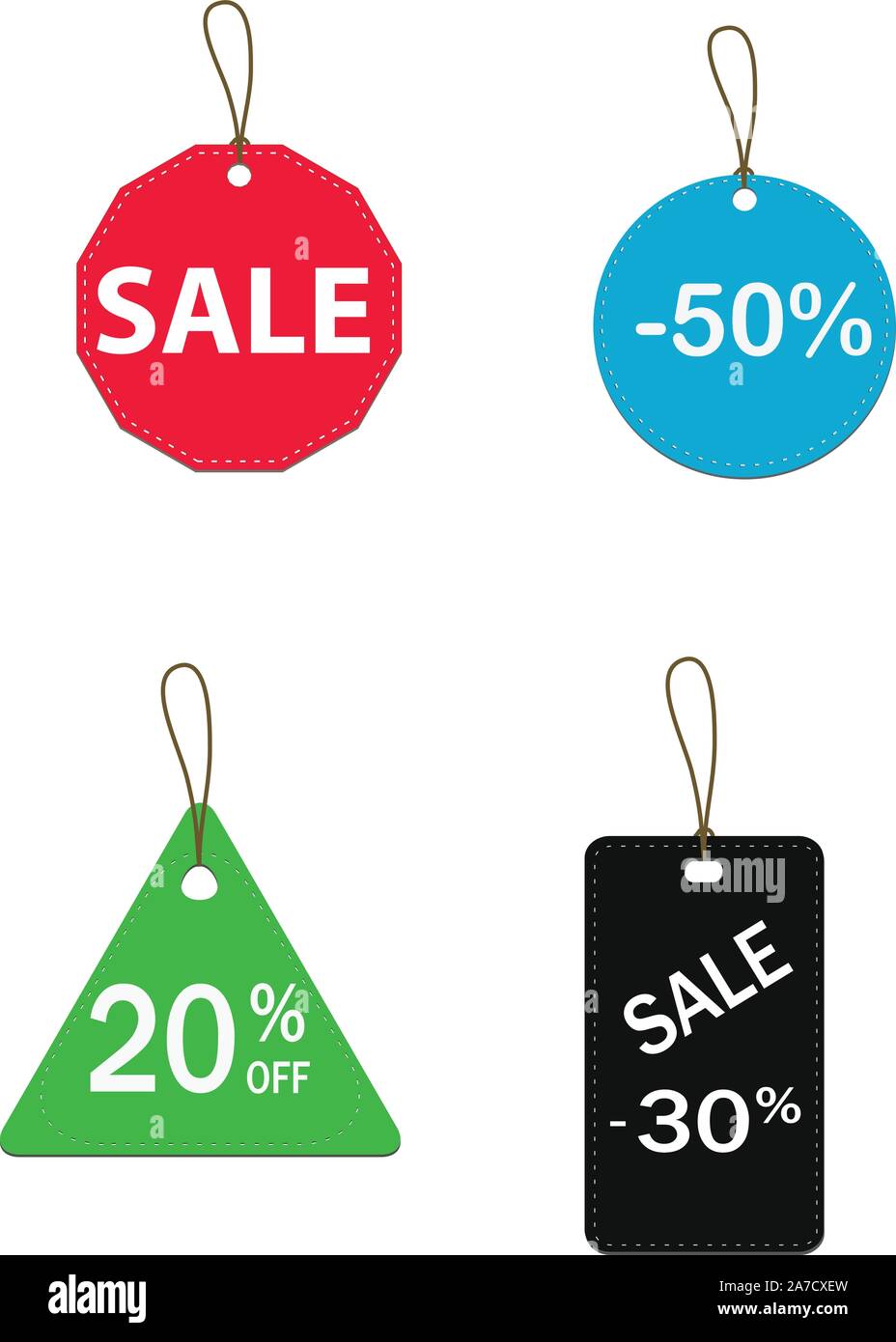 Four colored price tags. price tags icon for your web site design, logo ...