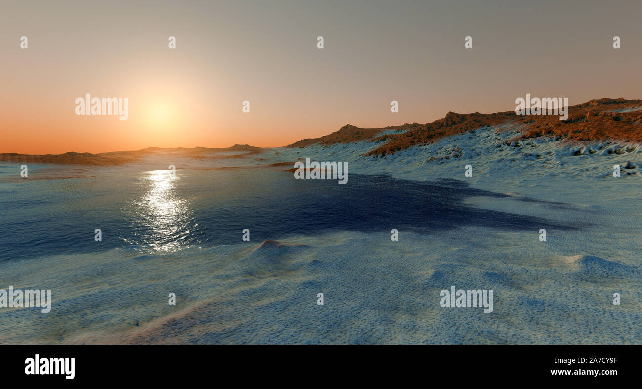 Water on Mars like Planet Shot from Space extremely detailed and ...