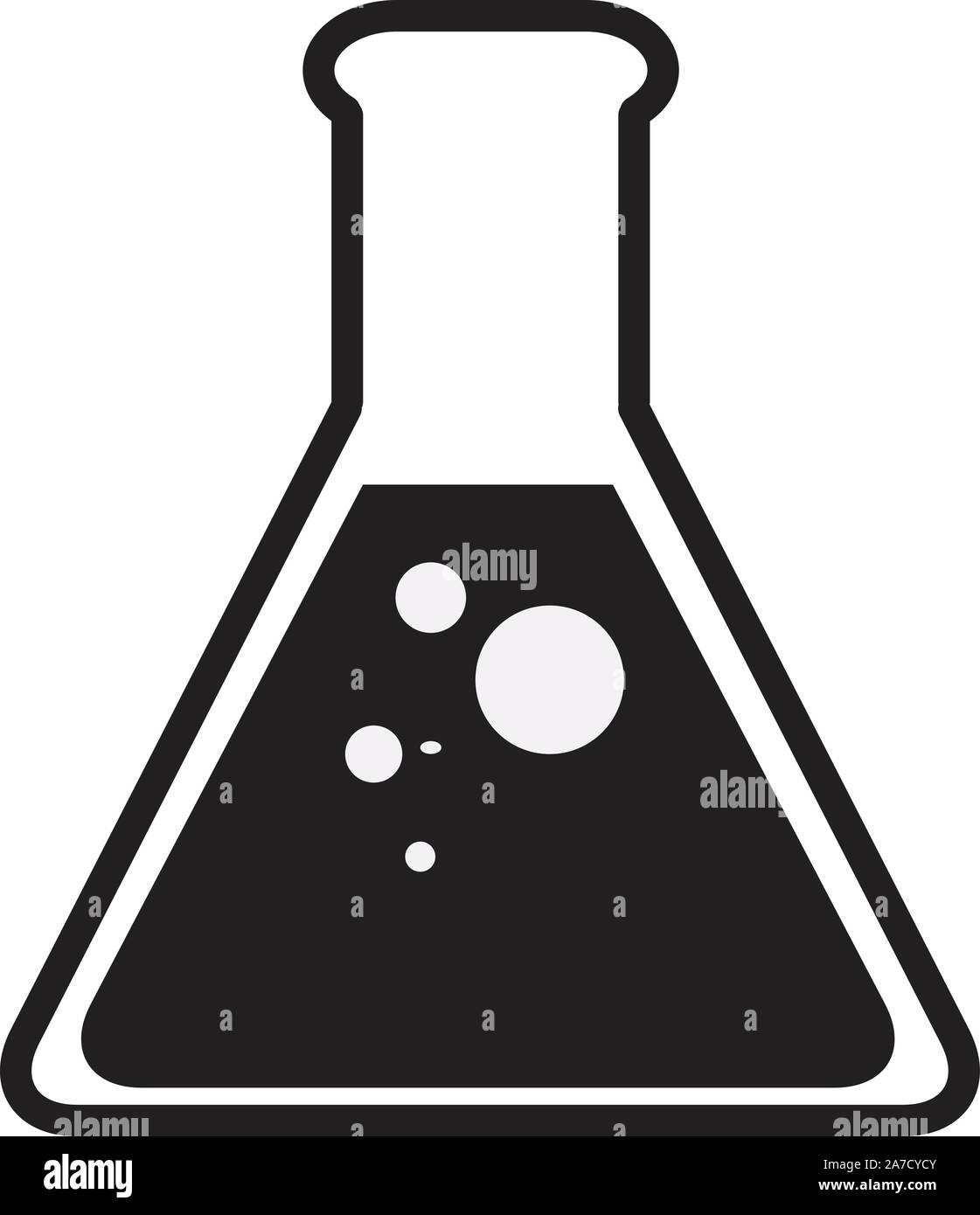 Black laboratory glass on white background. Test tube icon for your web ...