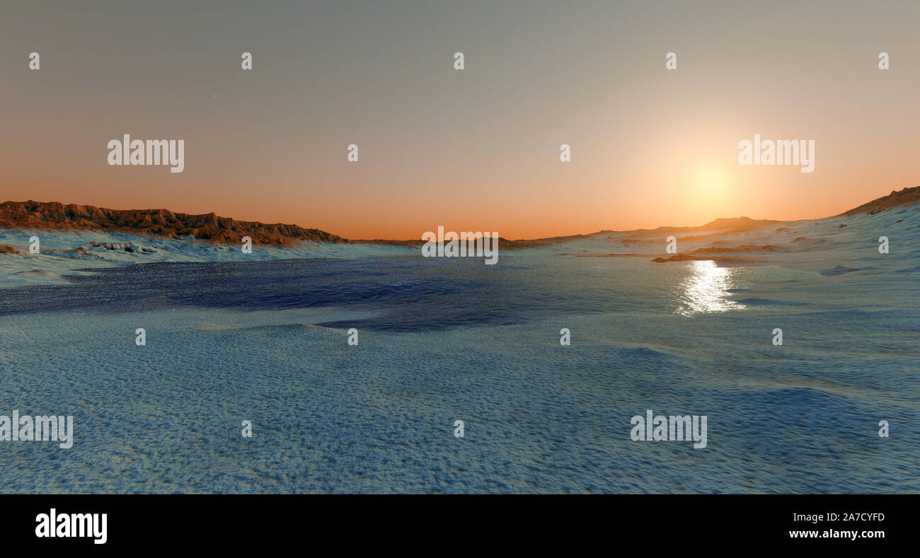 Water on Mars like Planet Shot from Space extremely detailed and ...