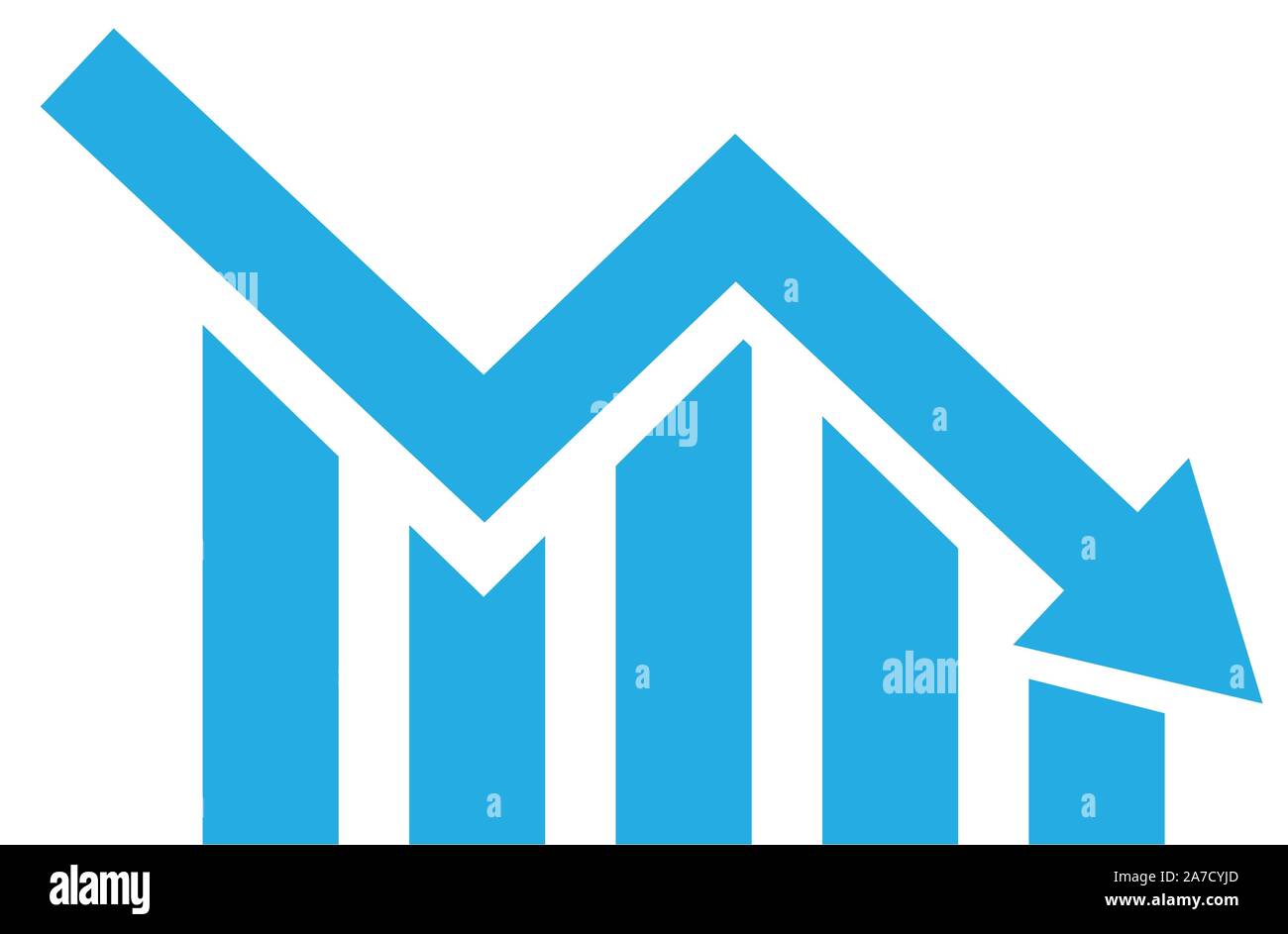 chart with bars declining on white background. Chart icon. chart icon for your web site design ...