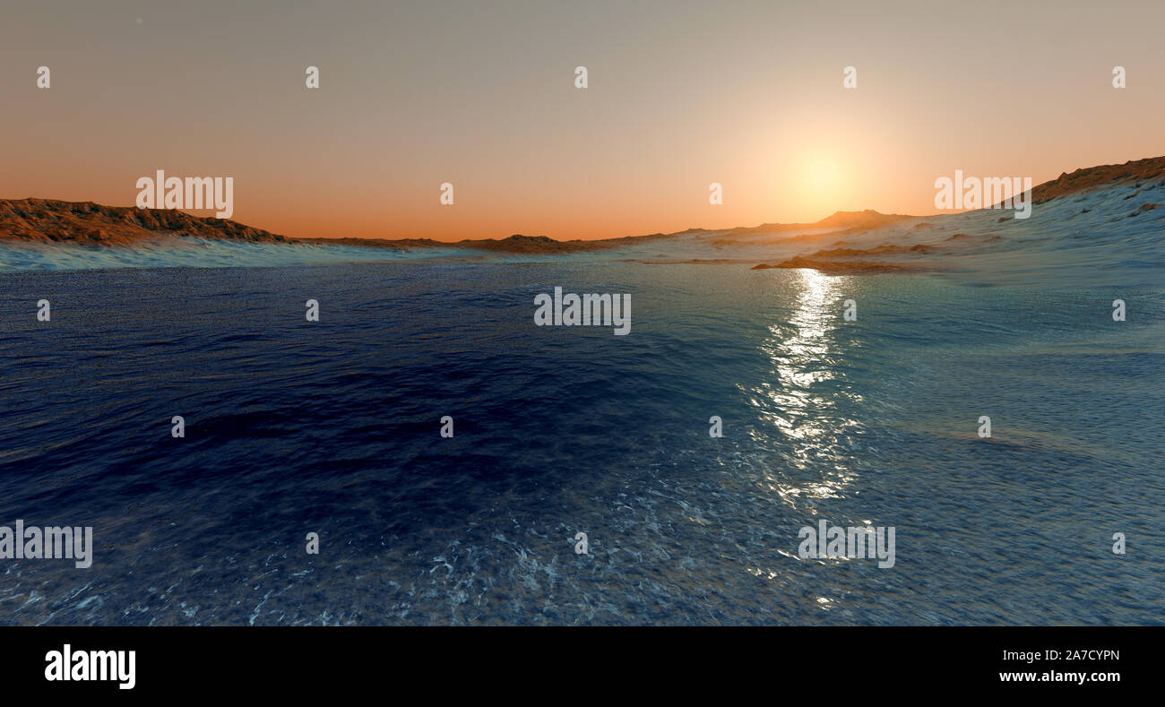 Water on Mars like Planet Shot from Space extremely detailed and ...