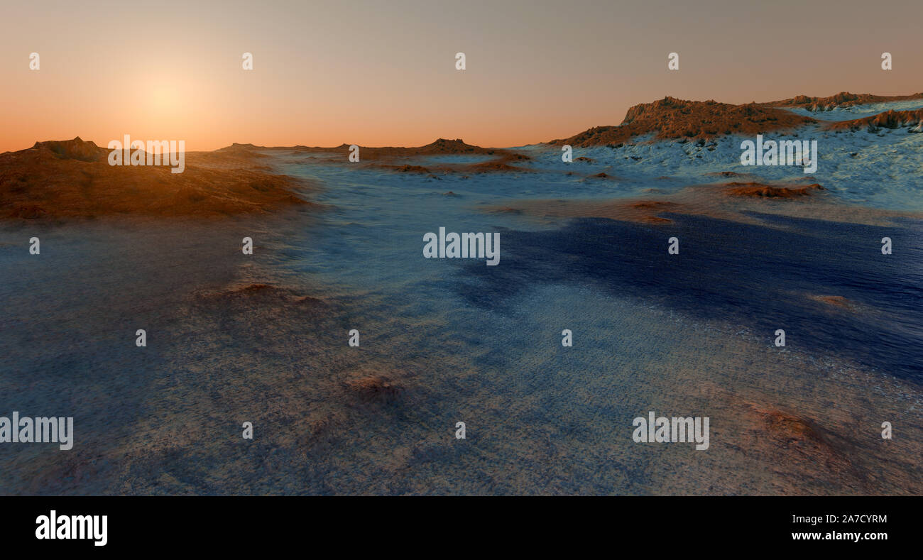 Water on Mars like Planet Shot from Space extremely detailed and ...