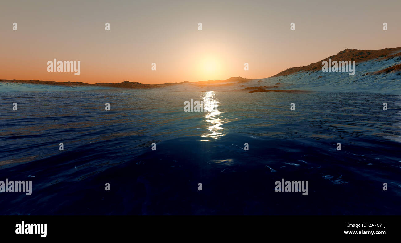 Water on Mars like Planet Shot from Space extremely detailed and ...