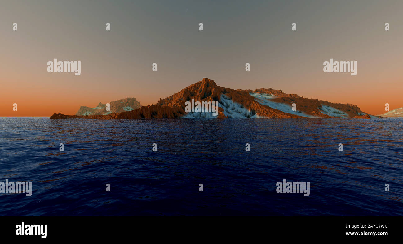 Water on Mars like Planet Shot from Space extremely detailed and ...