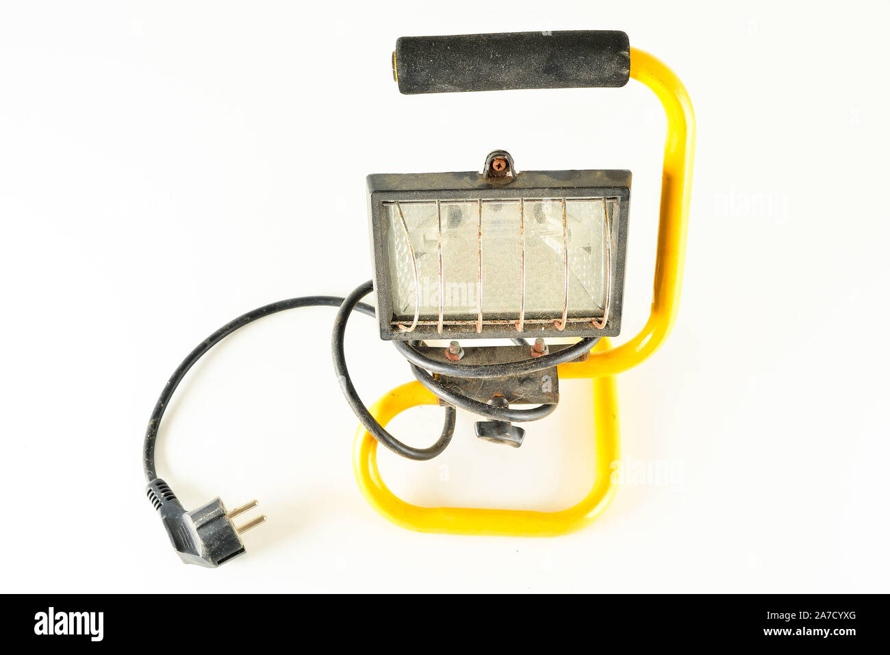 Close-up of incandescent light Object on a White Background Stock Photo ...