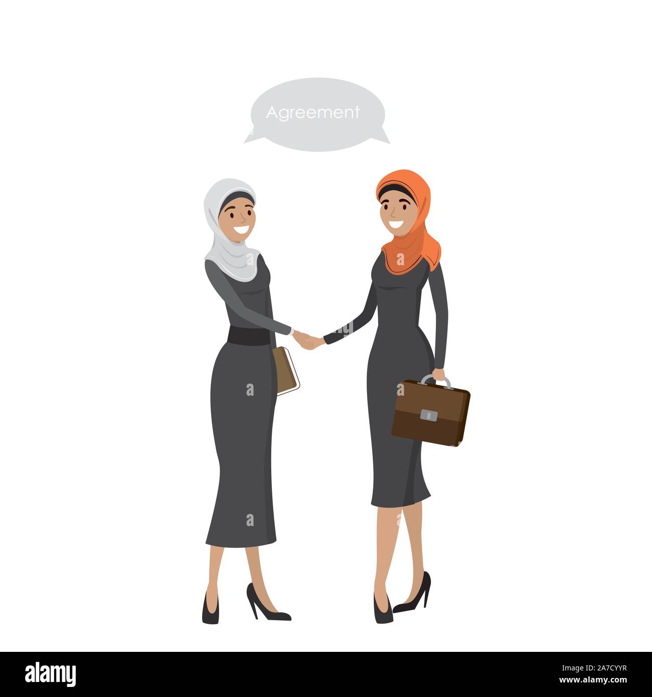 Handshake of Arab Business women,business negotiations , isolated on ...