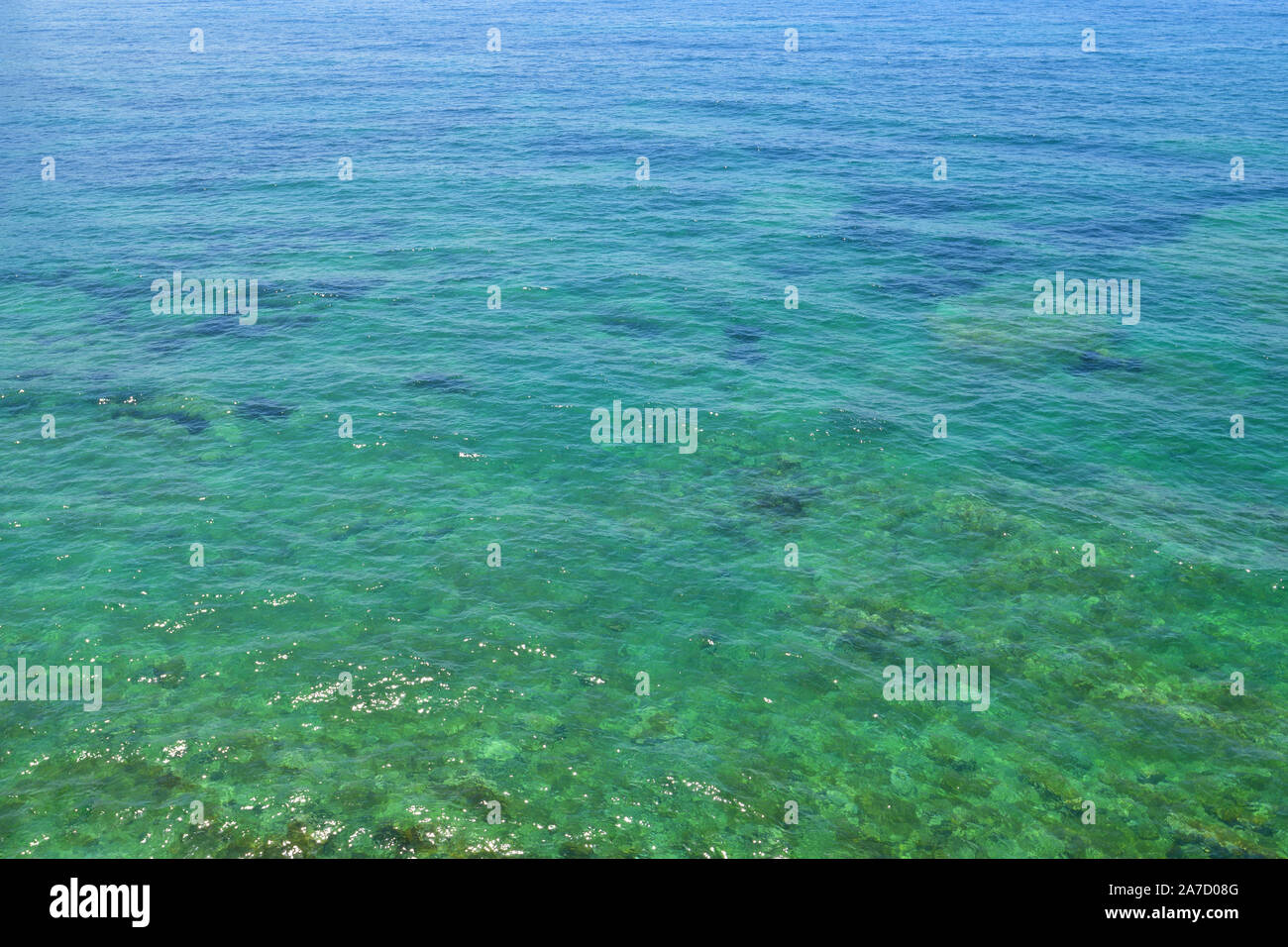 Beautiful water in shallow water in Mediterranean Sea near Montenegro ...