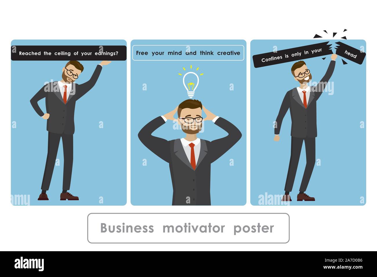 Business motivator banner,flat vector illustration Stock Vector Image ...