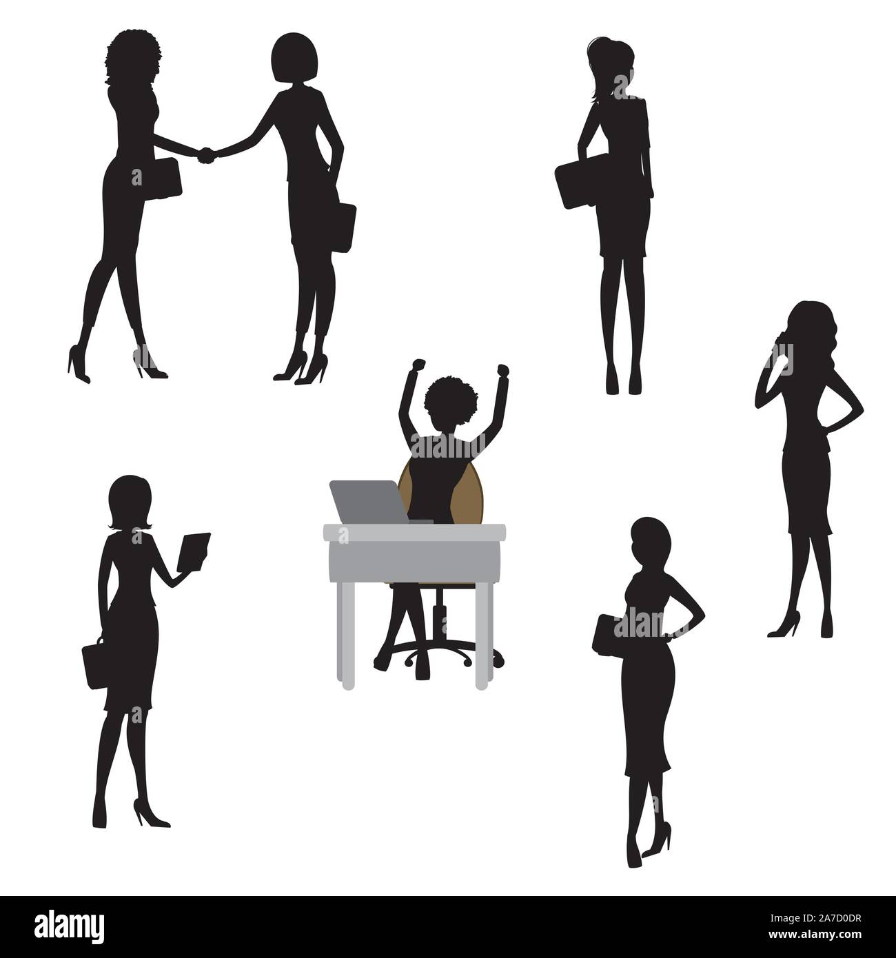 Set of Business woman silhouettes,stock vector illustration Stock ...