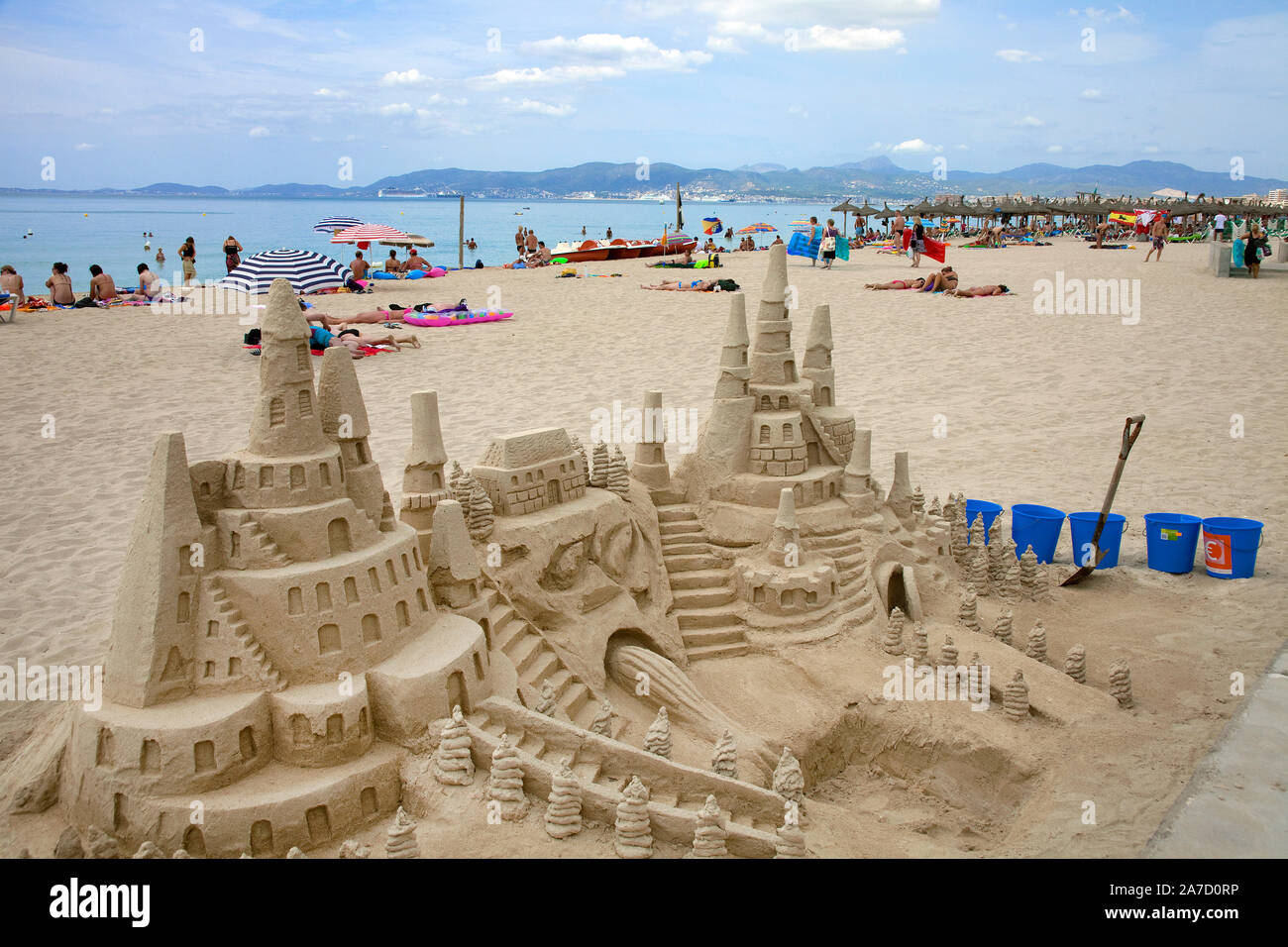 Sandcastle at the beach, Ballermann, Playa de Palma, El Arenal ...