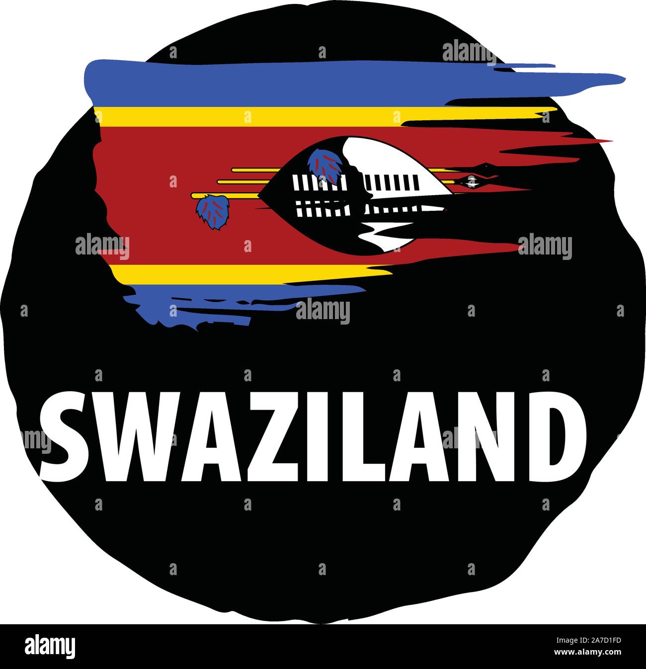 Swaziland flag, vector illustration on a white background Stock Vector ...