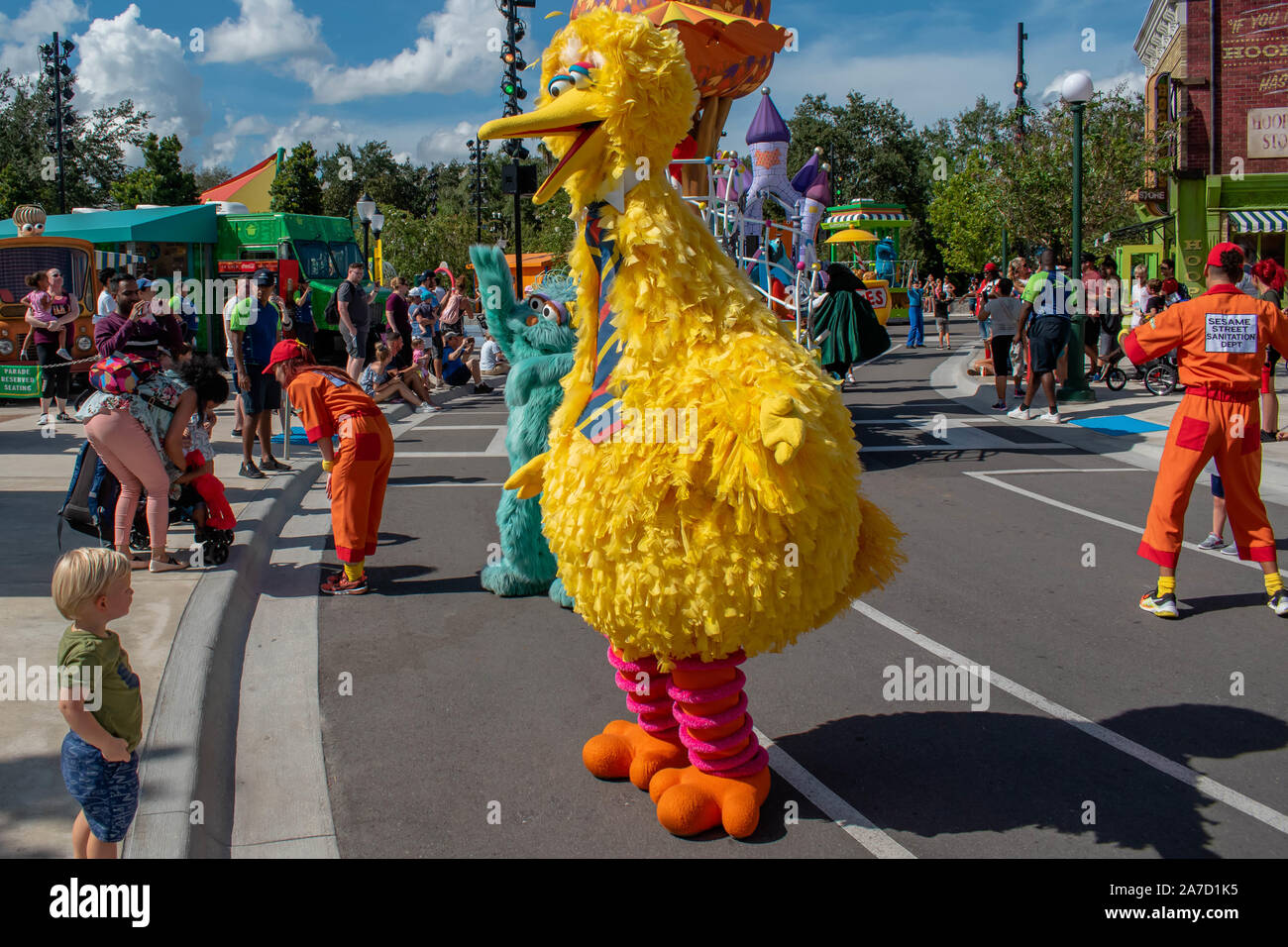 Orlando, Florida. October 29, 2019. Big bird moving in front of little ...