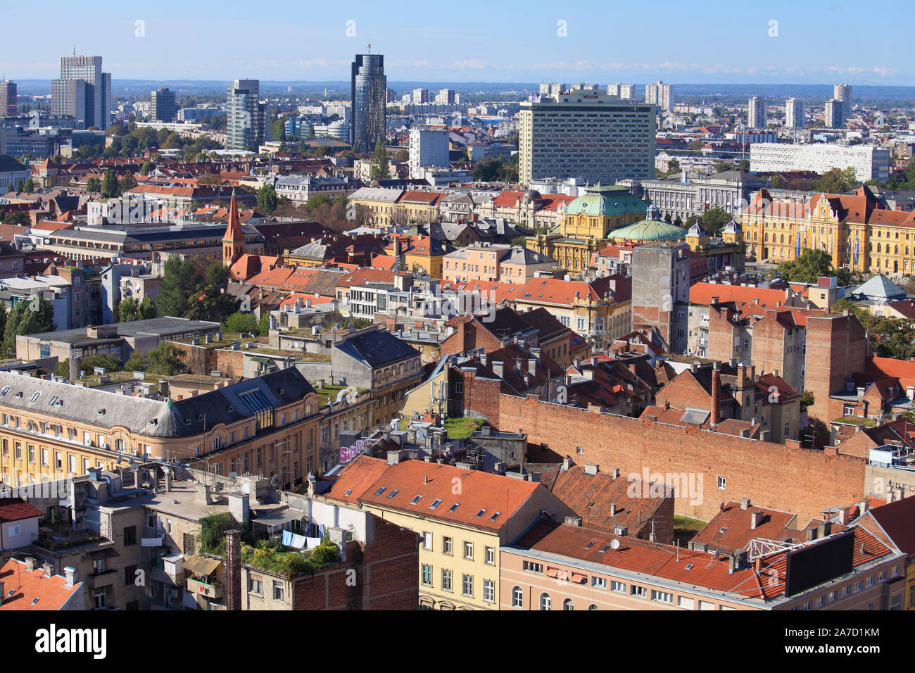 Croatia, Zagreb, skyline, aerial view Stock Photo - Alamy