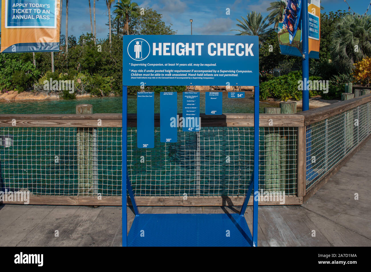 Orlando, Florida. October 29, 2019. Child Height Check at Seaworld ...