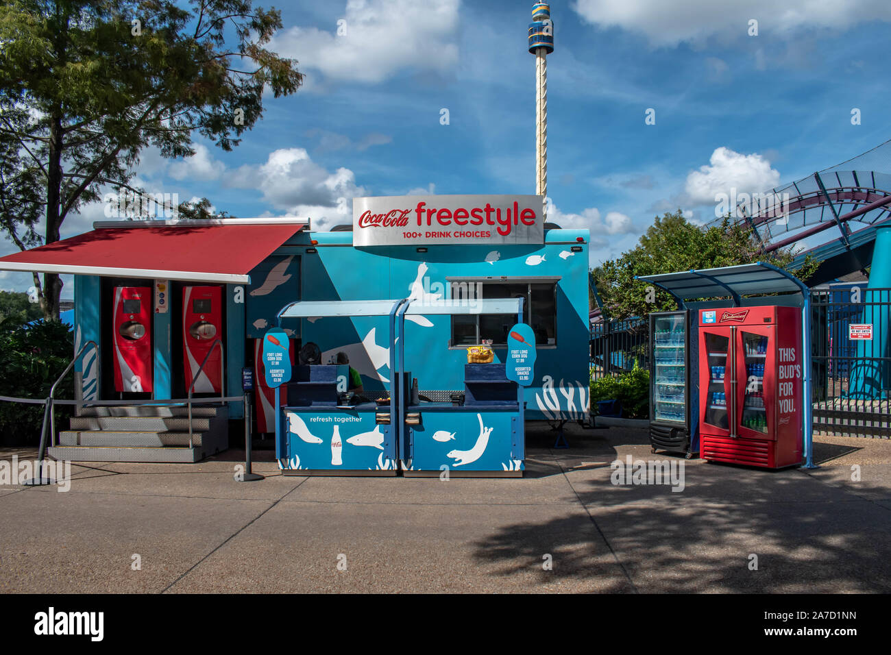 Orlando, Florida. October 29, 2019. Coca Cola Free Style store and Sky ...