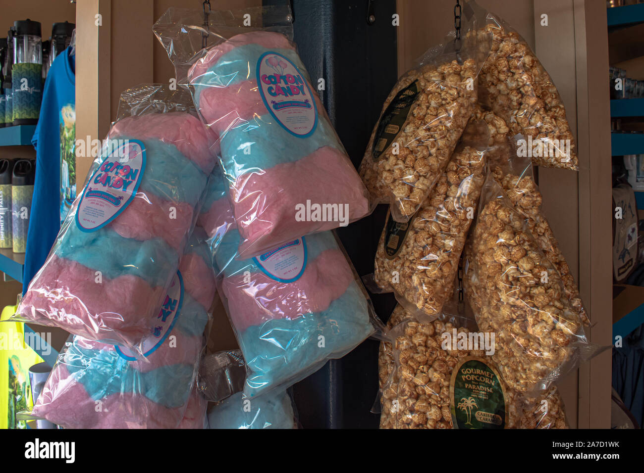 Orlando, Florida. October 29, 2019. Cotton Candy and Caramel Popcorn in ...